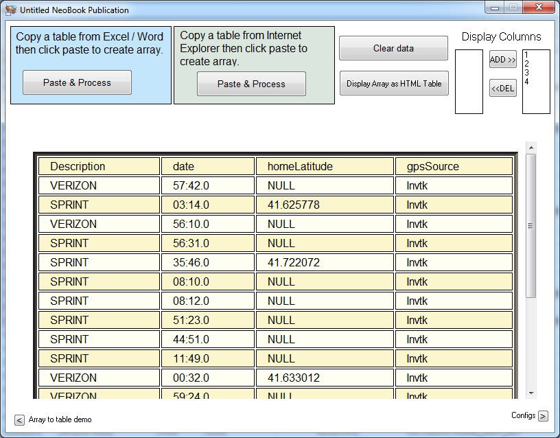 NeoSoft Support Forum View Topic Array2Table Display Arrays As 